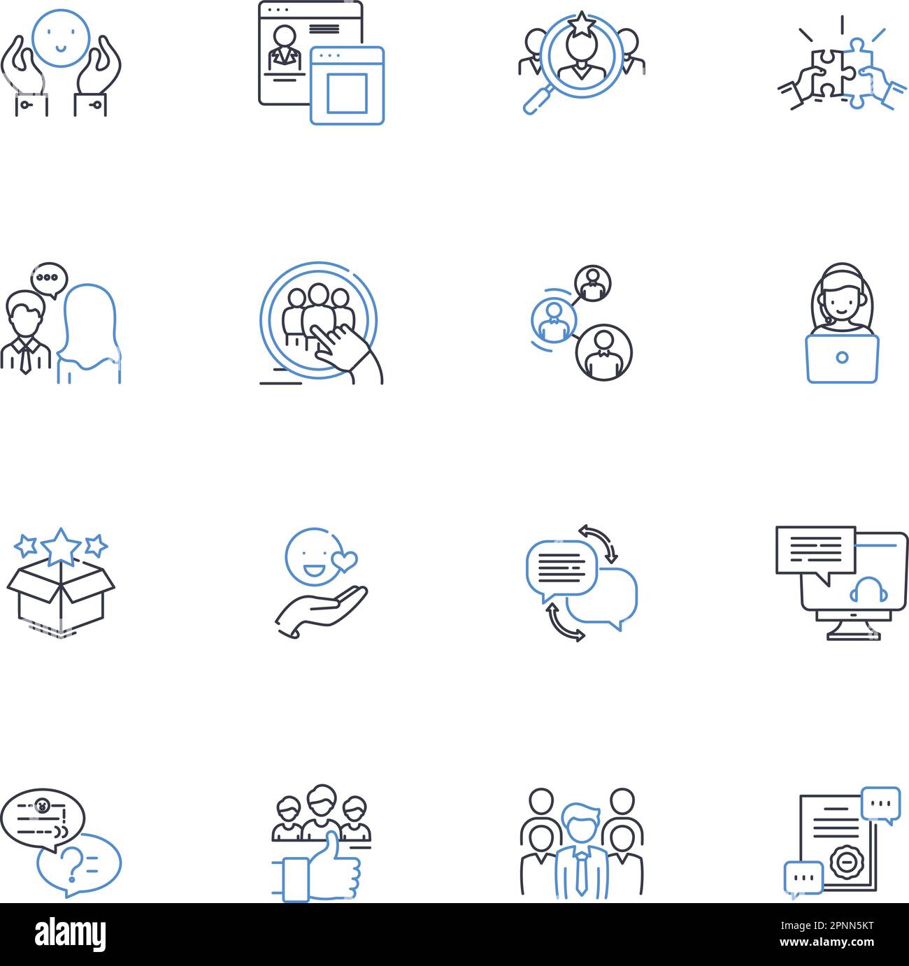 Consumer service line icons collection. Satisfaction, Support ...