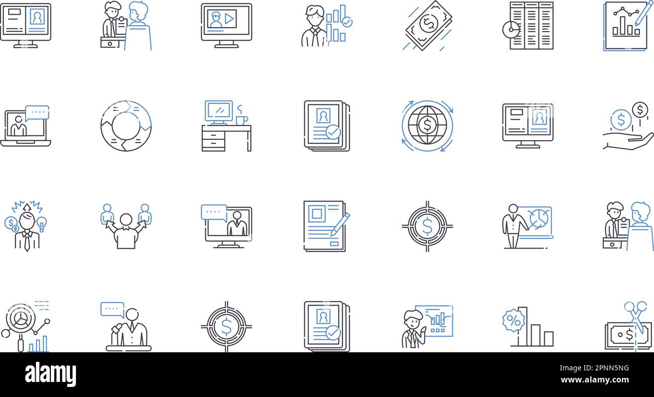 Project Oversight Line Icons Collection Supervision Control