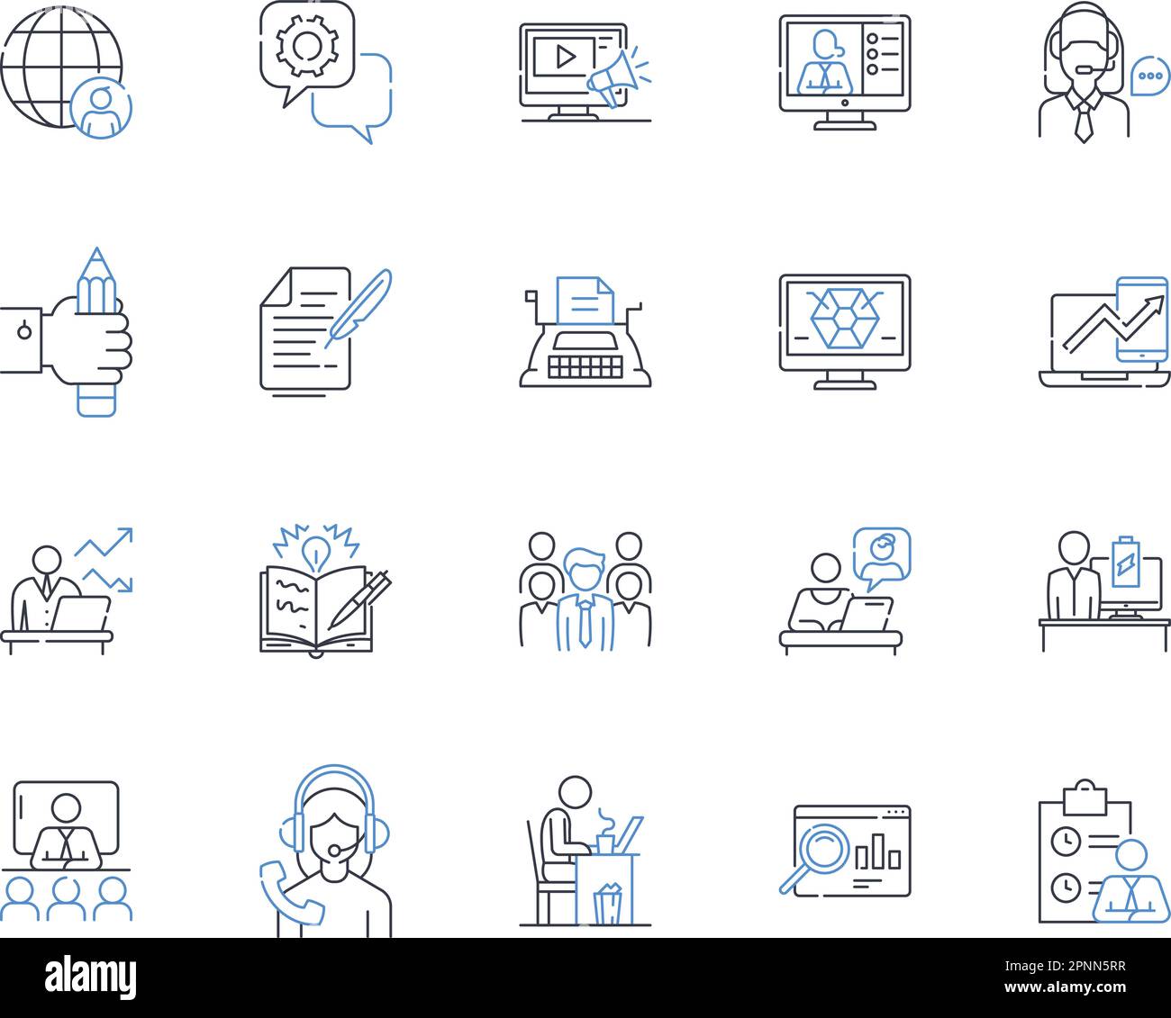 Control Line Icons Collection Dominance Power Authority Management Direction Supervision