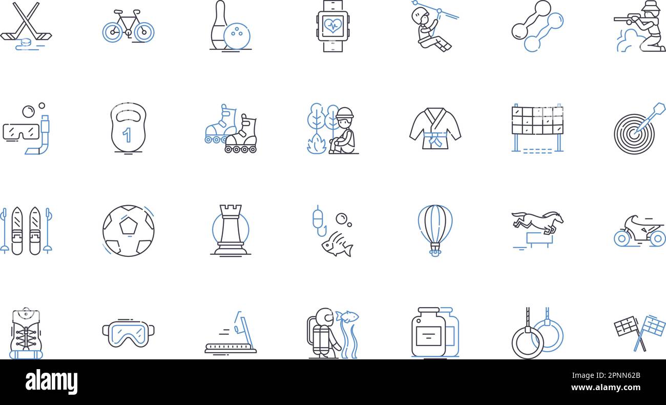 Training Line Icons Collection Exercise Education Coaching Learning Development