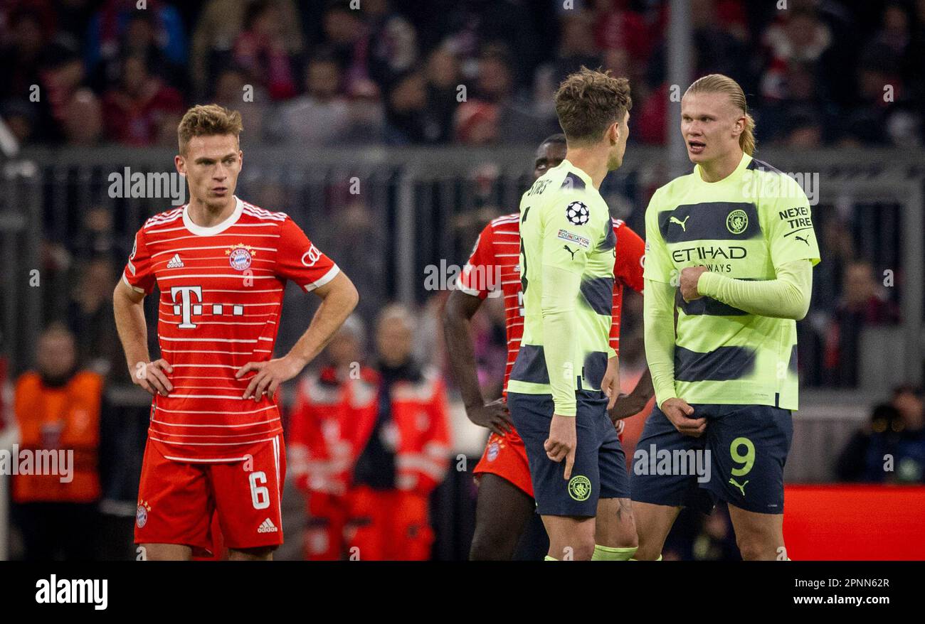 Munic, Germany. 19th Apr, 2023. Joshua Kimmich (Muenchen), Erling ...