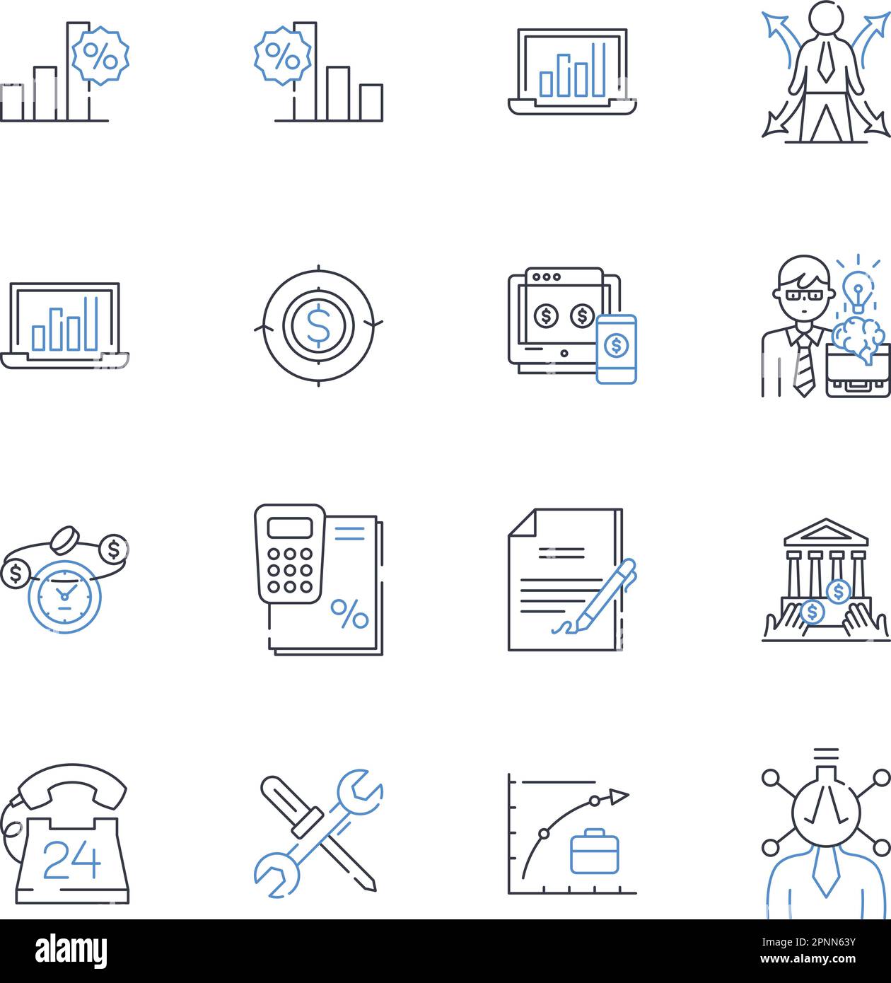 Payroll revenues line icons collection. Earnings, Compensation, Income ...
