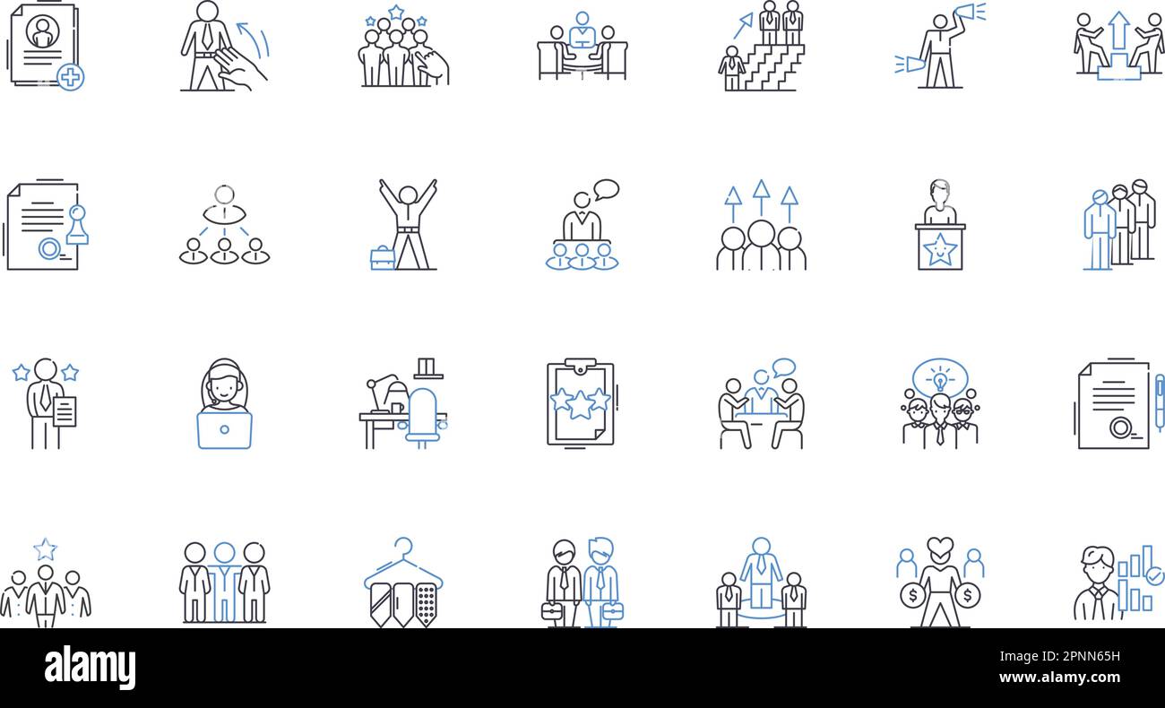 Co-workers line icons collection. Collaboration, Teamwork ...
