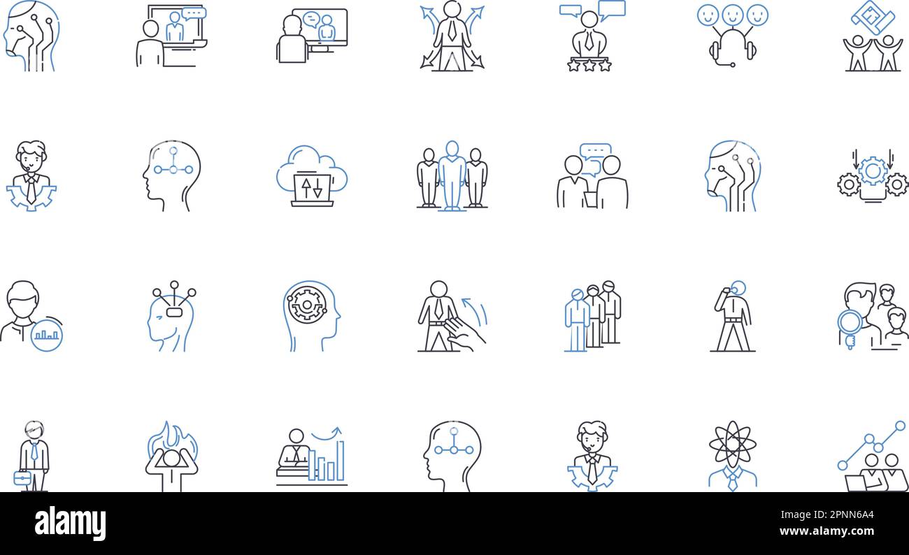 Middleman line icons collection. Broker, Agent, Intermediary ...