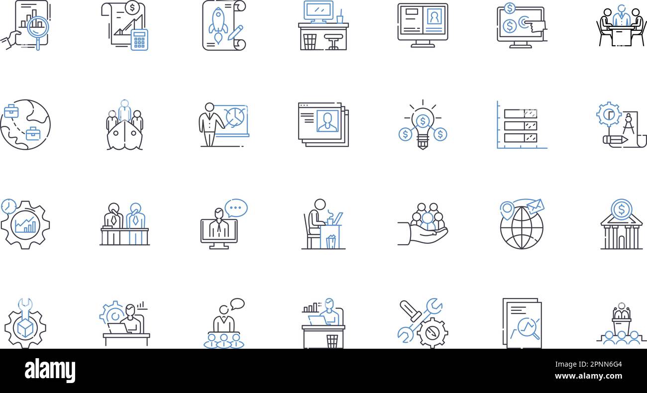 Capital management line icons collection. Investment, Finance ...