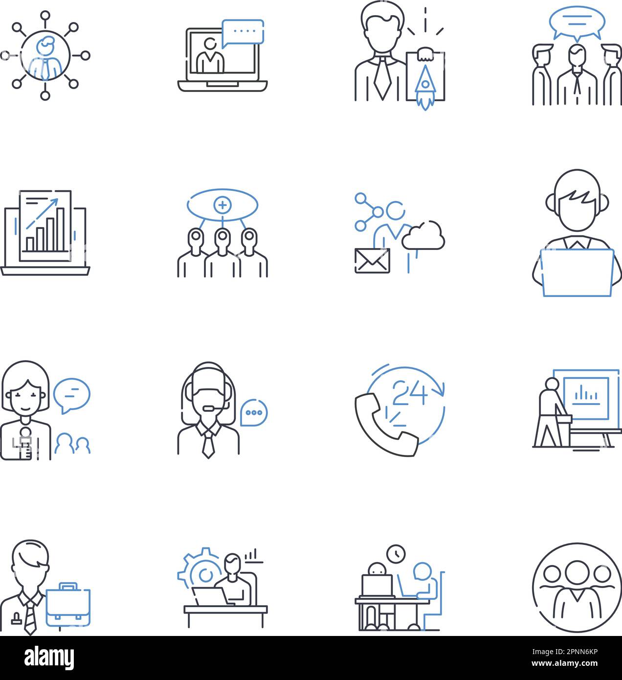 Workforce mechanism line icons collection. Productivity, Efficiency ...