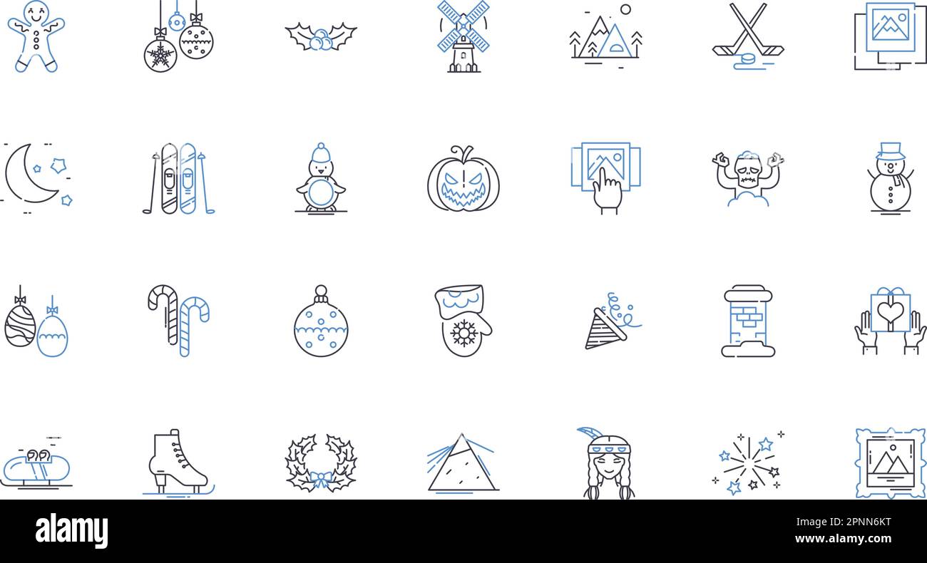 Holidays celebration line icons collection. Festive, Cheerful, Joyful ... Holidays celebration line icons collection. Festive, Cheerful, Joyful ...