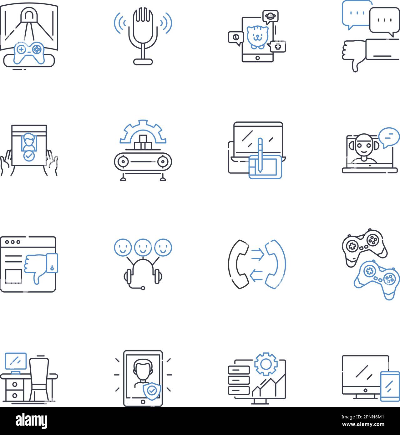 Data Storage Line Icons Collection Backup Archive Compression