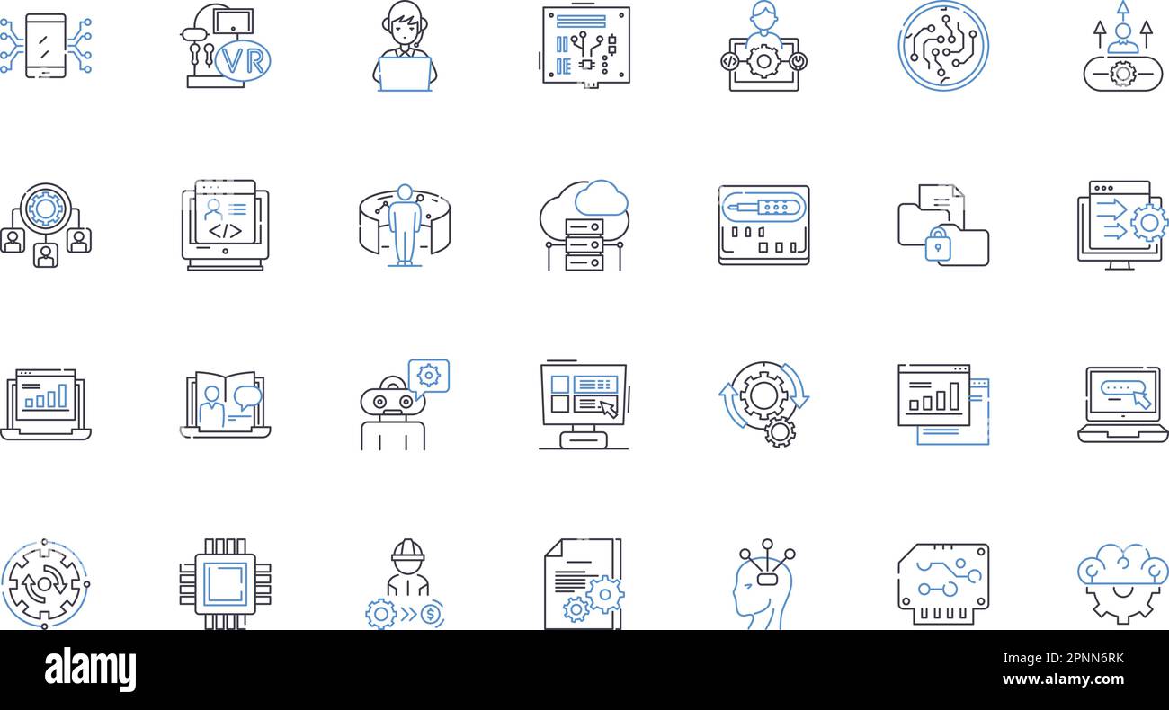 Coding Software Line Icons Collection Compiler Syntax Debugger Ide Algorithm Binary