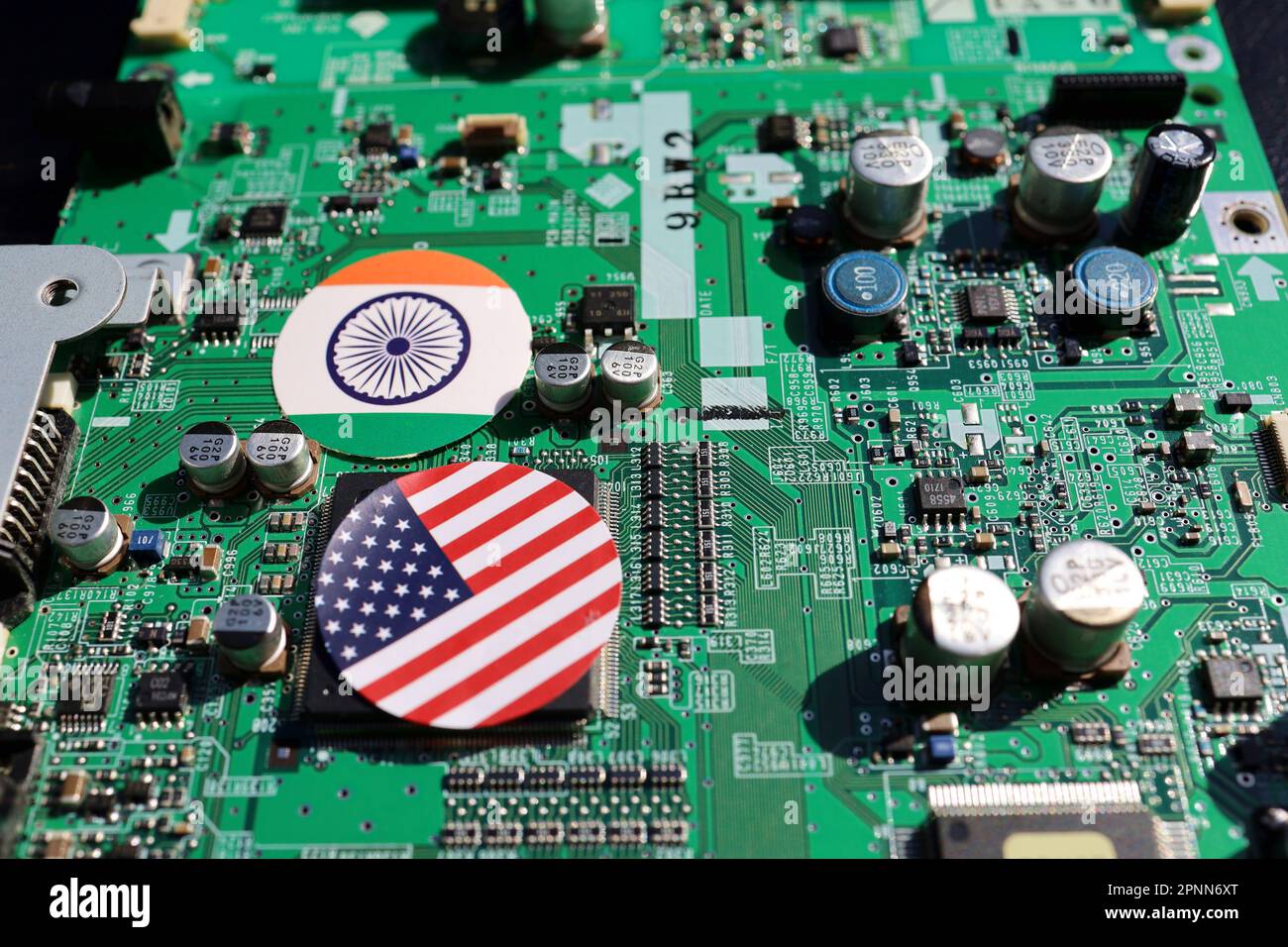 Motherboards and flags: US and India, image of semiconductor supply ...