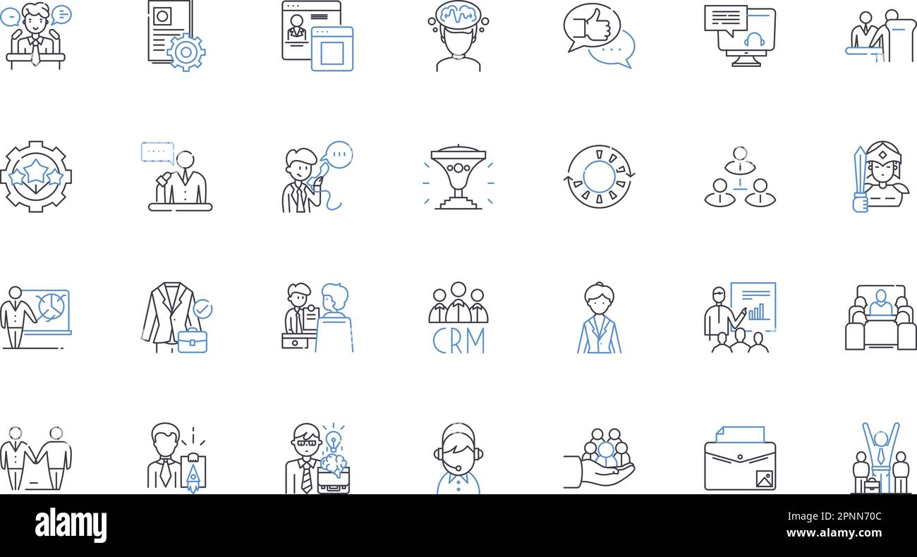 Workforce Line Icons Collection Productivity Diversity Collaboration