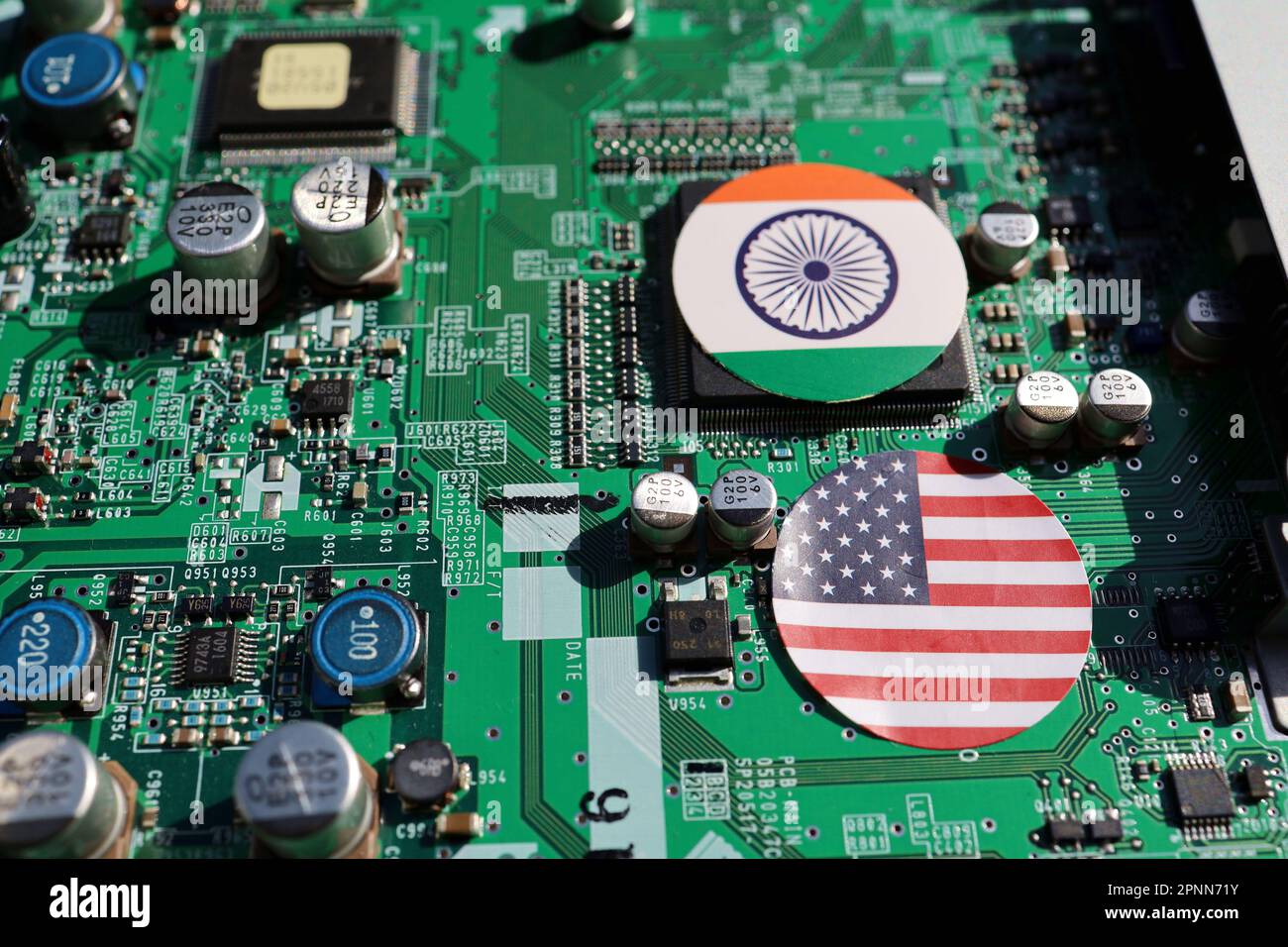 Motherboards and flags: US and India, image of semiconductor supply ...
