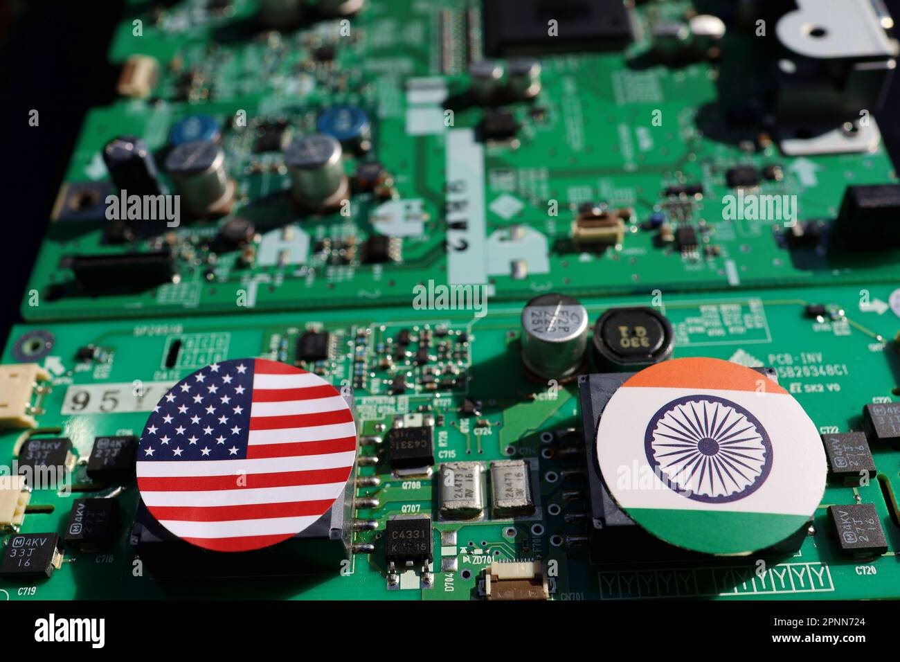Motherboards and flags: US and India, image of semiconductor supply ...