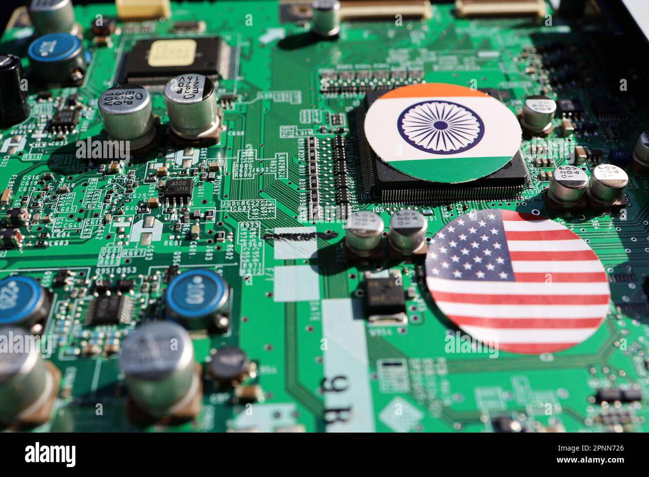 Motherboards and flags: US and India, image of semiconductor supply ...