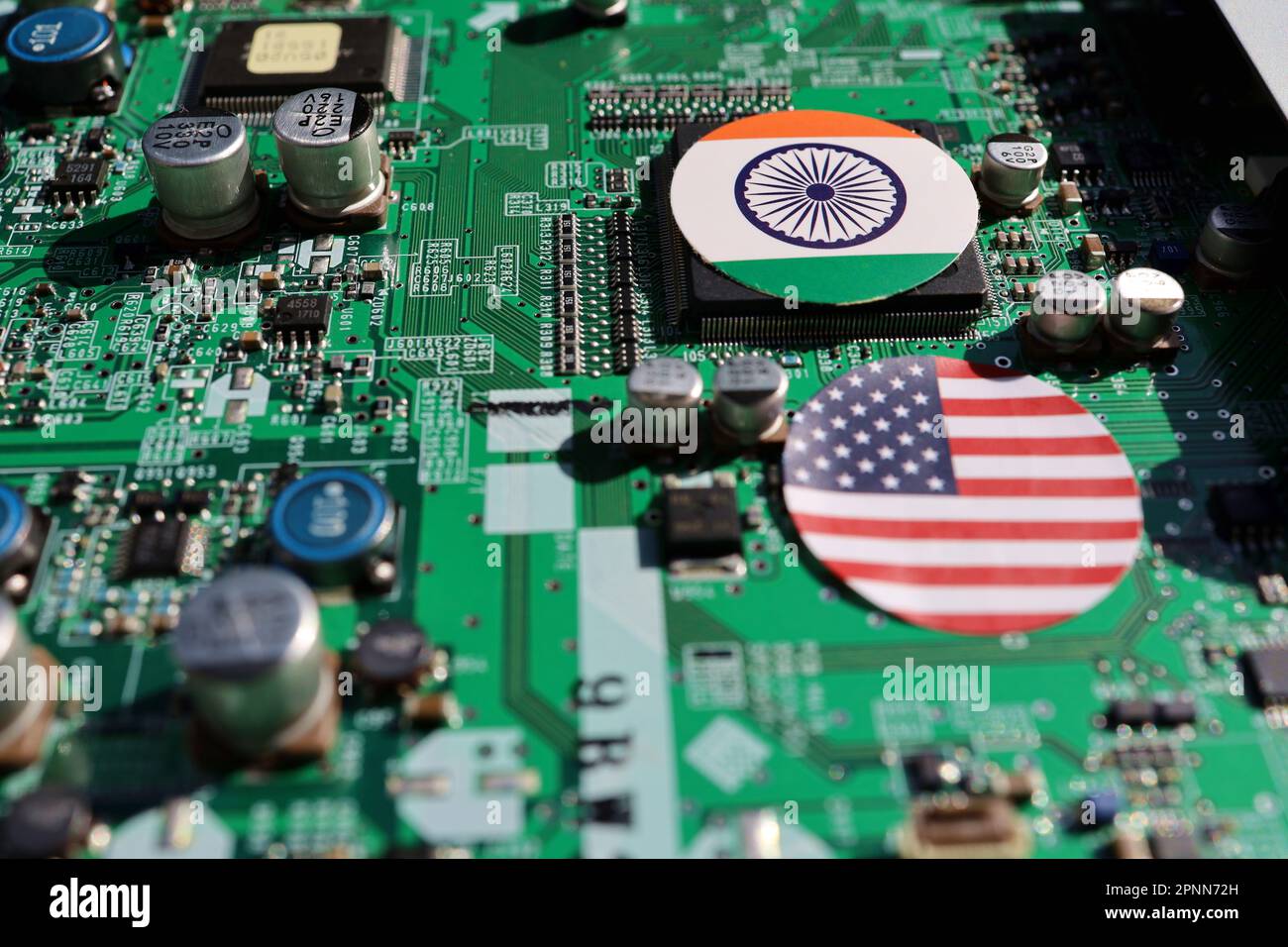 Motherboards and flags: US and India, image of semiconductor supply ...