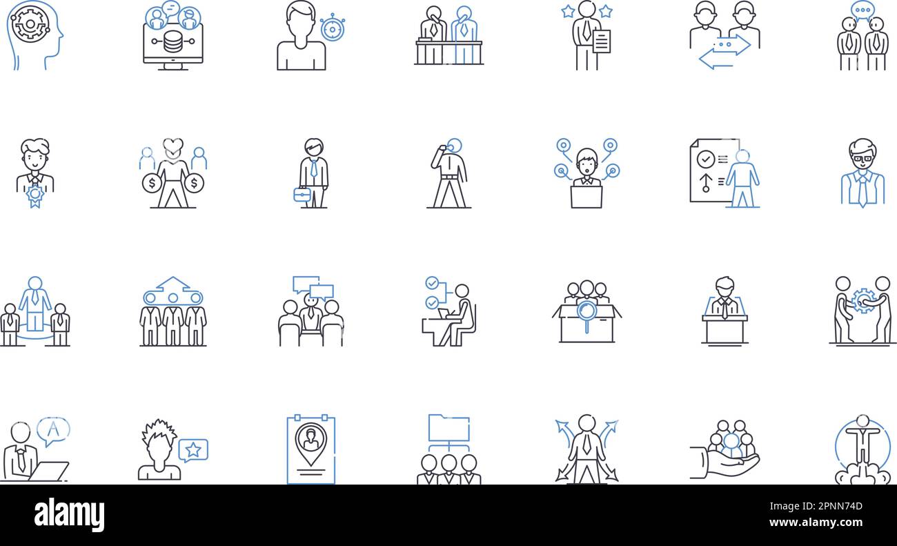 Masculine economy line icons collection. Strength, Power, Dominance ...