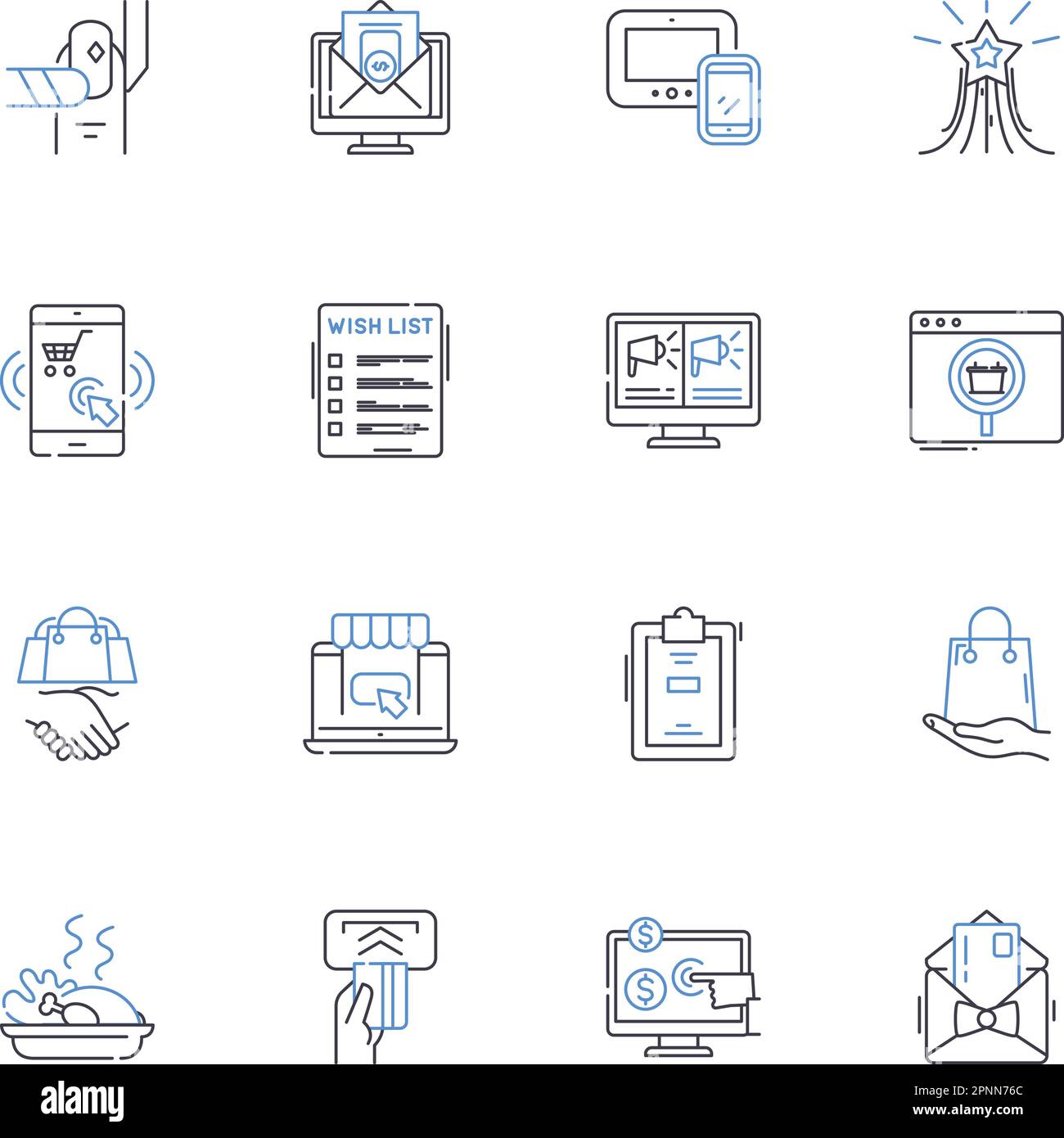 Retailer line icons collection. Sales, Merchandise, Inventory ...