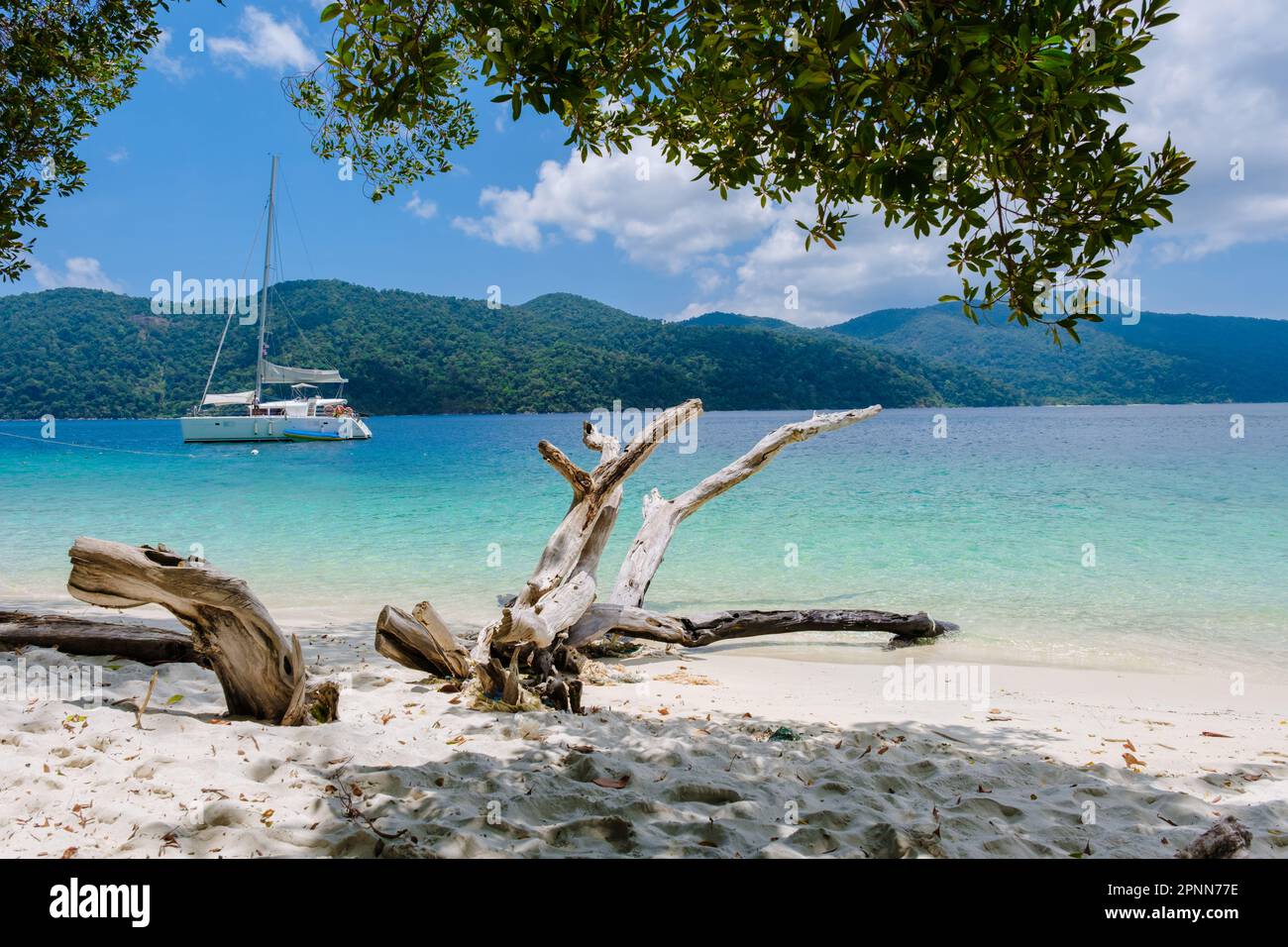 Koh Lipe Island Southern Thailand with turqouse colored ocean and white ...
