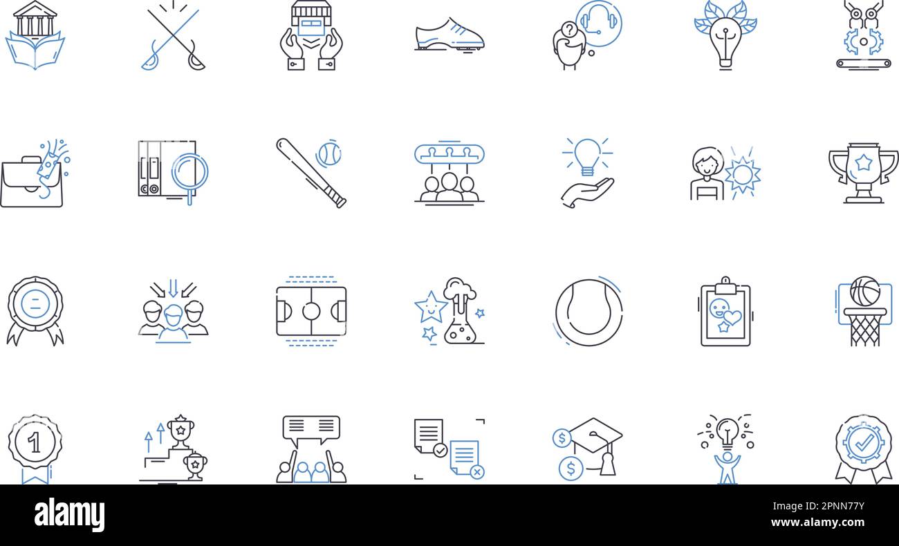 Extramural sports line icons collection. Competition, Endurance ...