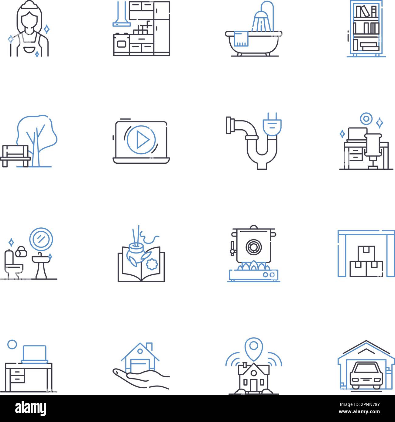 Flat line icons collection. Minimalistic, Modern, Cozy, Sleek ...