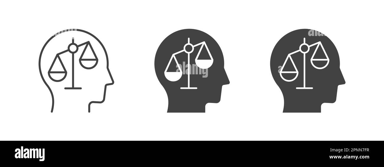 Psychosis icons. Symbol of anxiety, psychotic, instability. Vector ...
