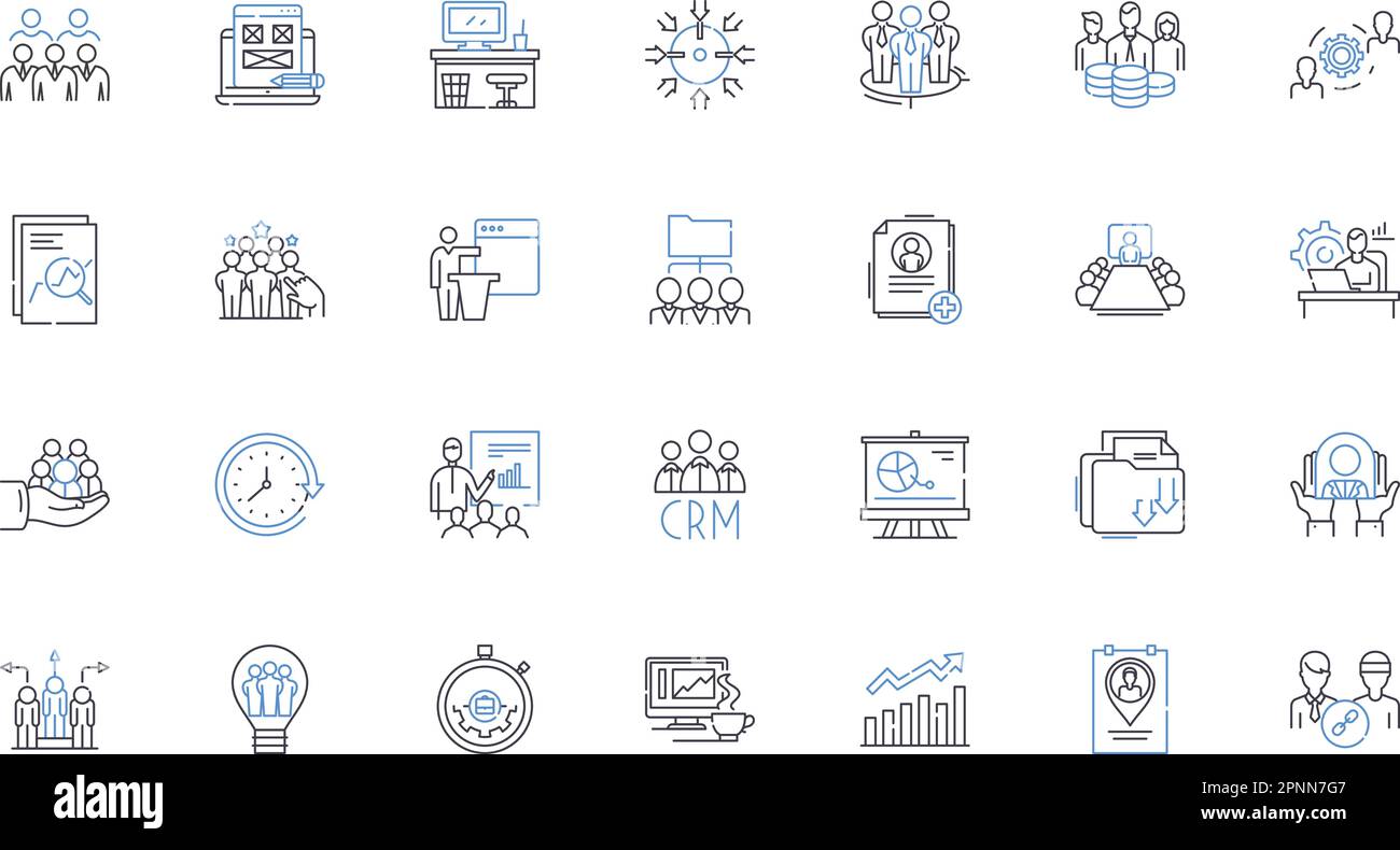 Shared Teamwork Line Icons Collection Collaboration Partnership Cooperation Synergy Unity
