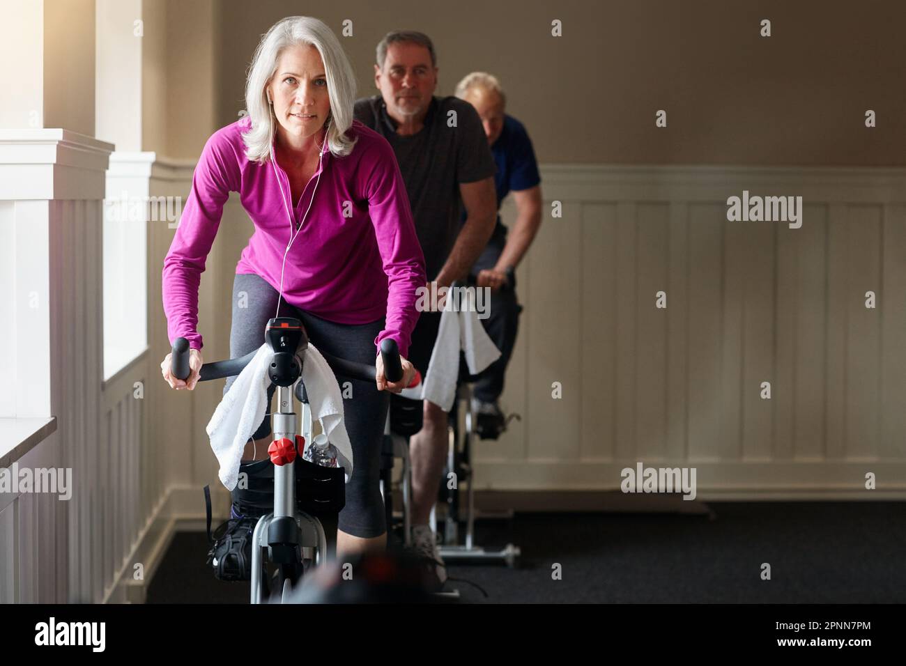 Fitness is great for ageing and for the mind. a group of seniors having ...