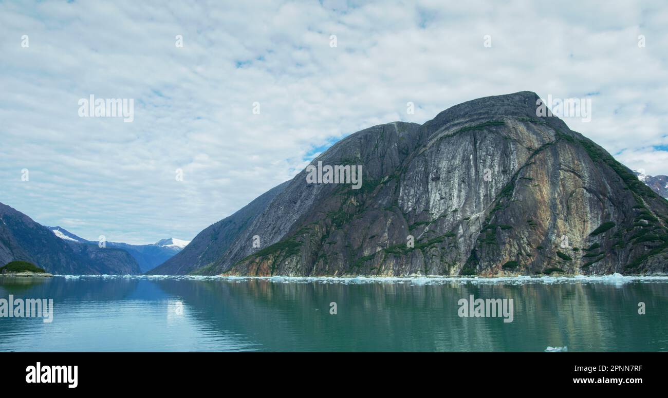 Rocks, melting ice, glaciers, rivers, forests and mountains seen from ...