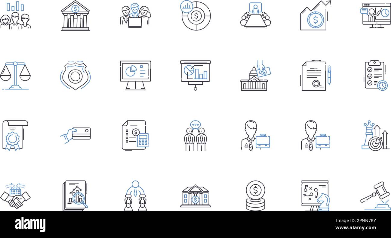 Fundraising events line icons collection. Auction, Gala, Benefit ...