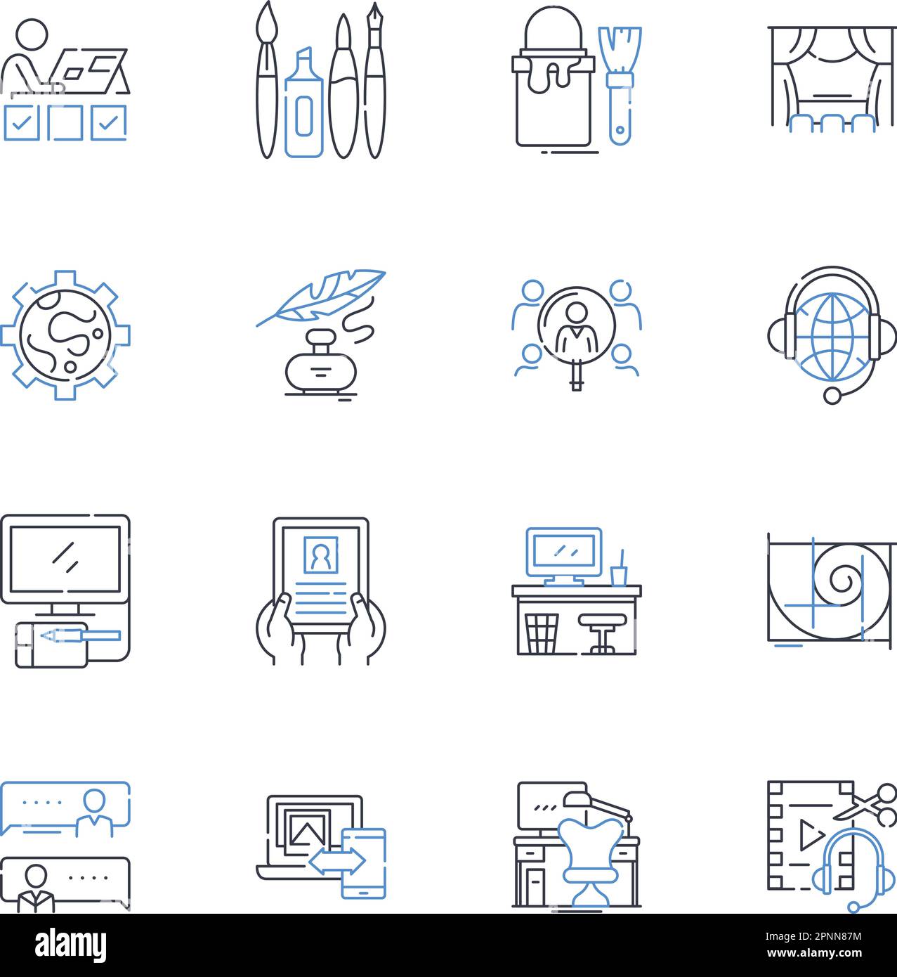 Vice president and CFO line icons collection. Leadership, Finance ...