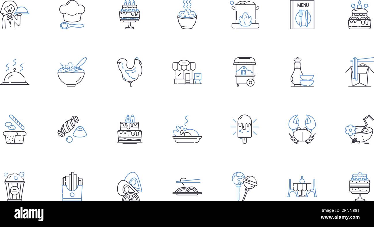 Victuals line icons collection. Cuisine, Food, Meal, Nourishment ...