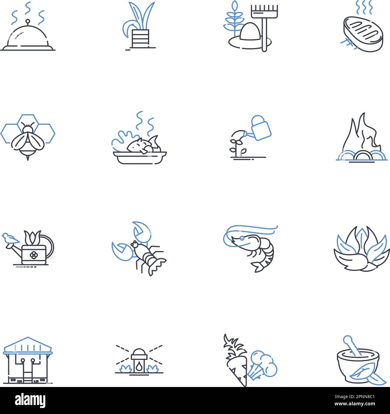 Food security line icons collection. Access, Affordability ...