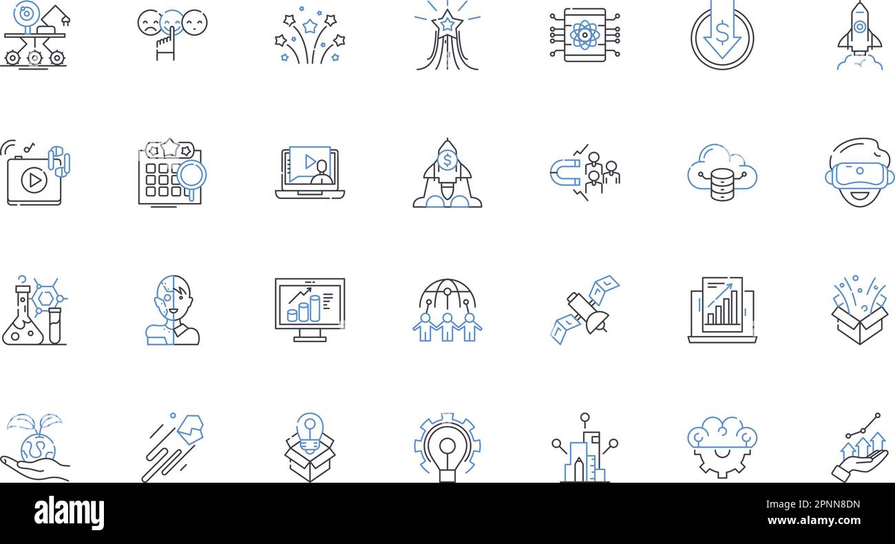 Design Architecture Line Icons Collection Blueprint Aesthetics