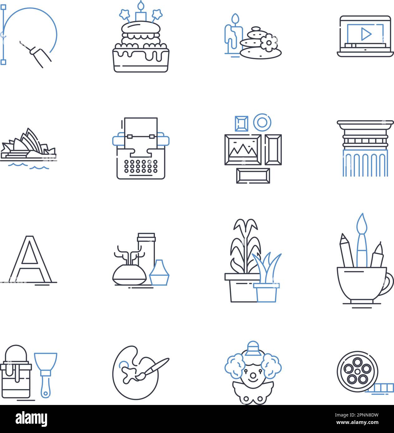 Gifted pursuit line icons collection. Excellence, Talent, Skill ...