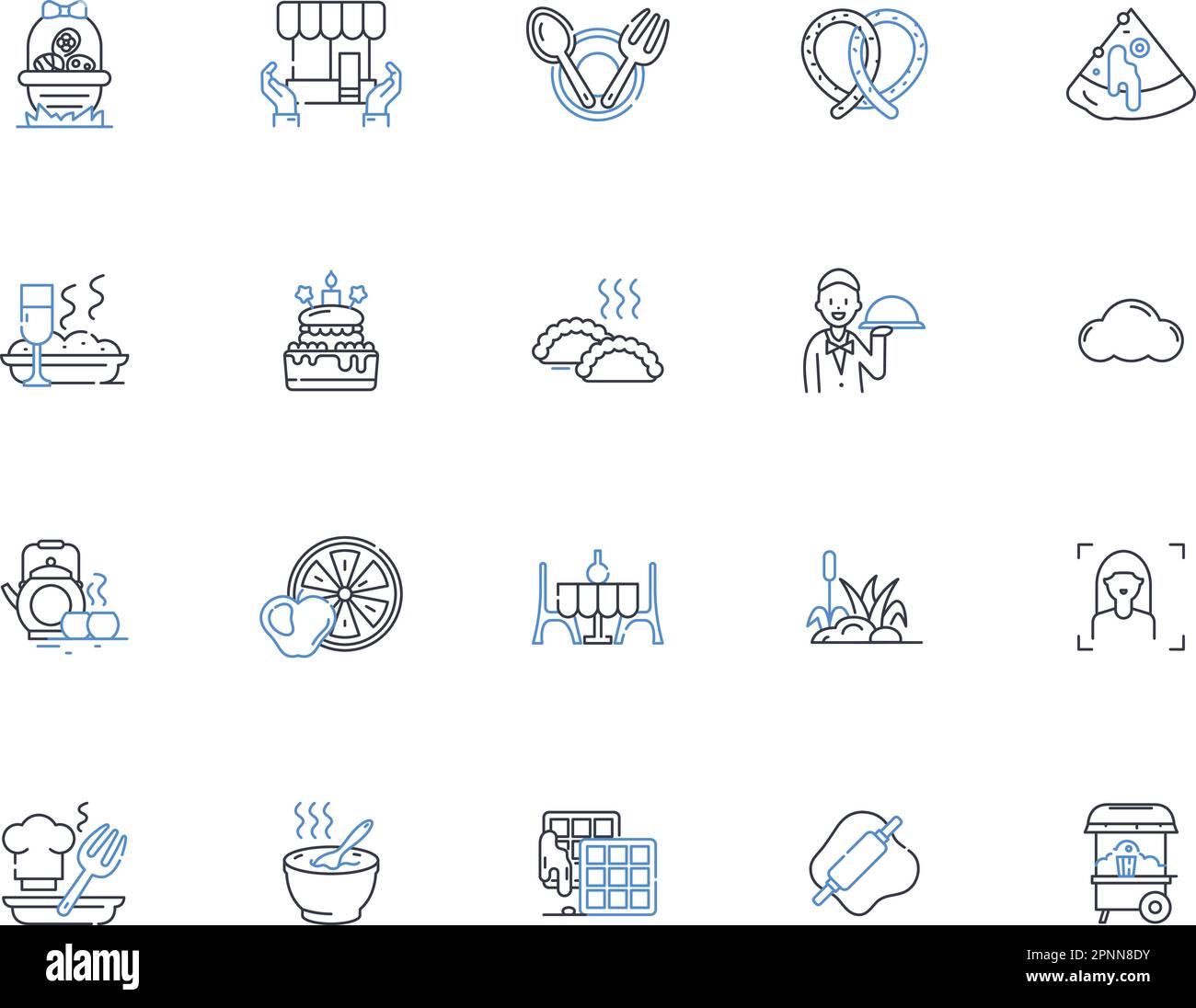 Muffin parlor line icons collection. Muffins, Bakery, Cafe, Sweet ...