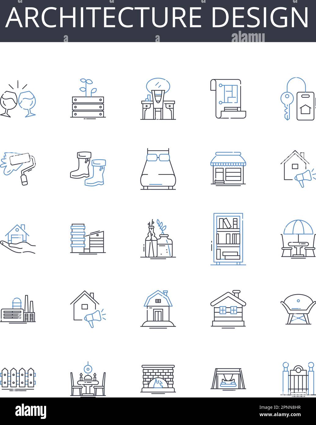 Architecture design line icons collection. Building design, Structural ... Architecture design line icons collection. Building design, Structural ...