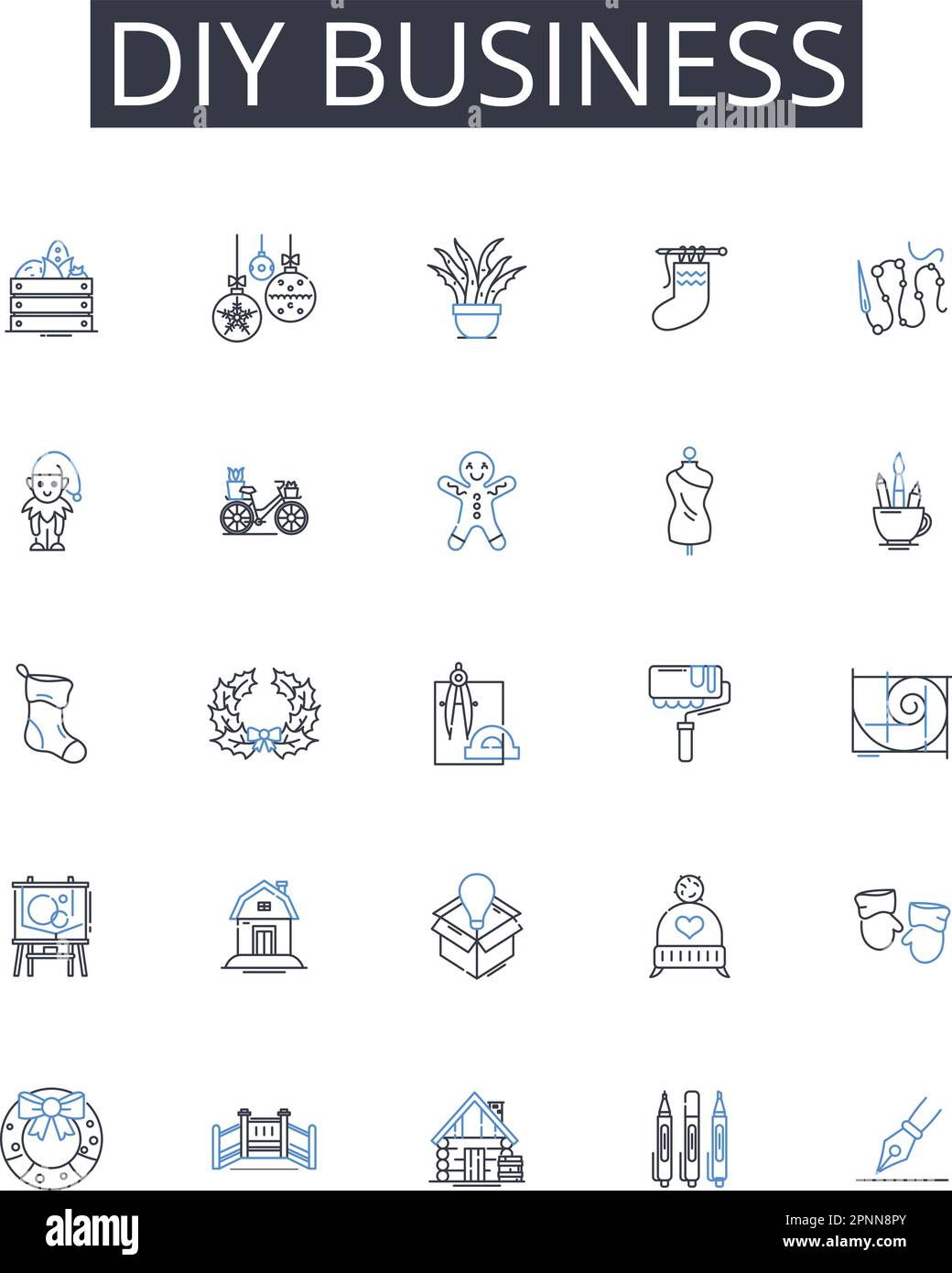 Diy business line icons collection. Handmade venture, Homemade ...