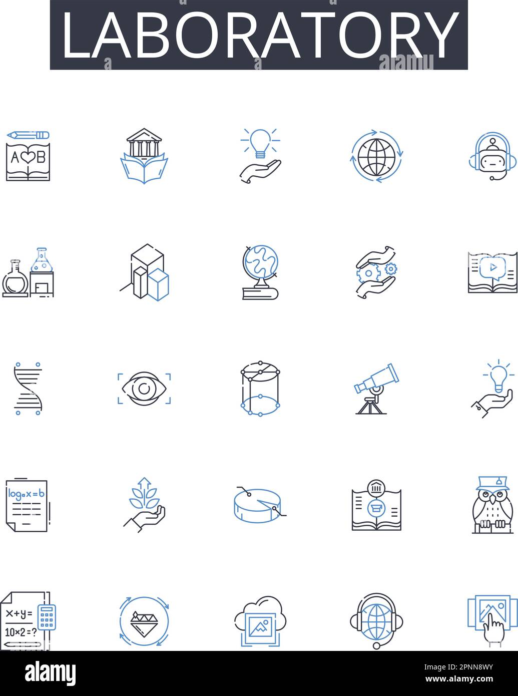 Laboratory line icons collection. Workshop, Studio, Classroom, Office ...