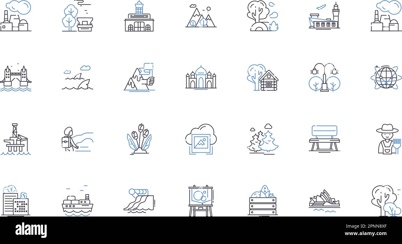 Forestscapes line icons collection. Canopy, Wildlife, Serenity ...