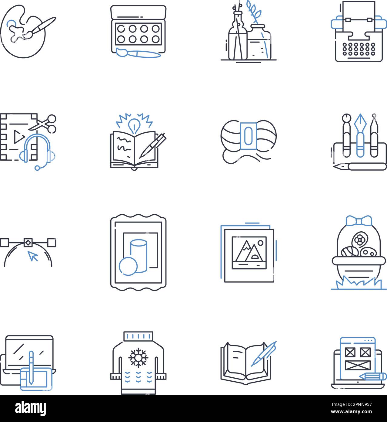 Resourcefulness mindset line icons collection. innovation, adaptability ...