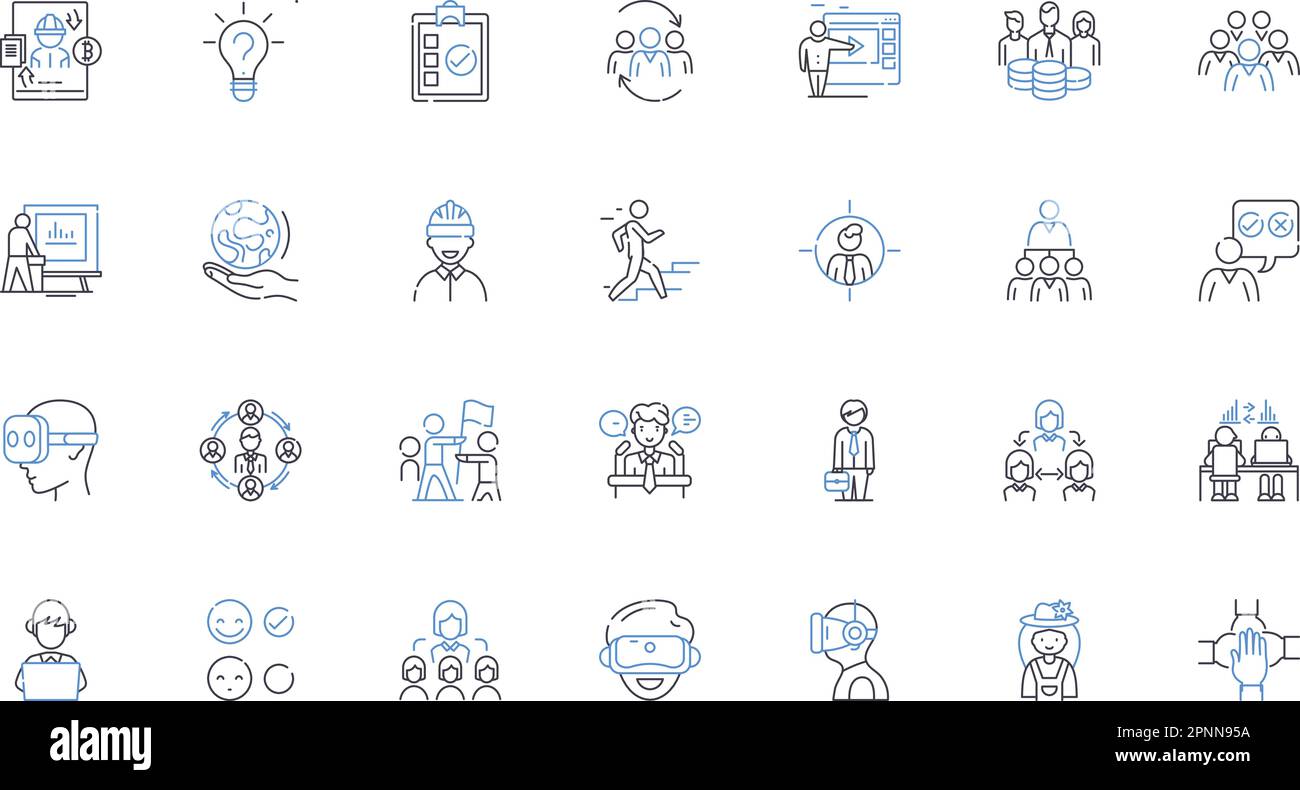 Department heads line icons collection. Leadership, Authority ...