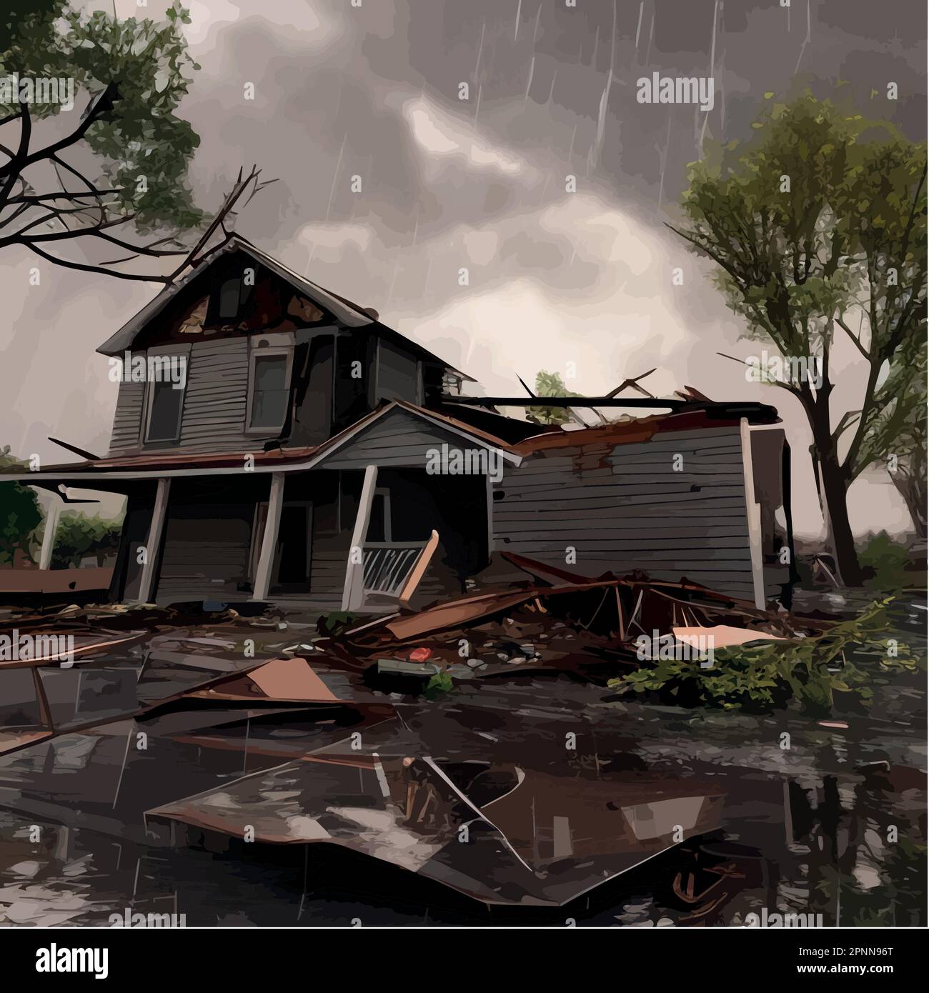 Destruction landscapes Stock Vector Images - Alamy