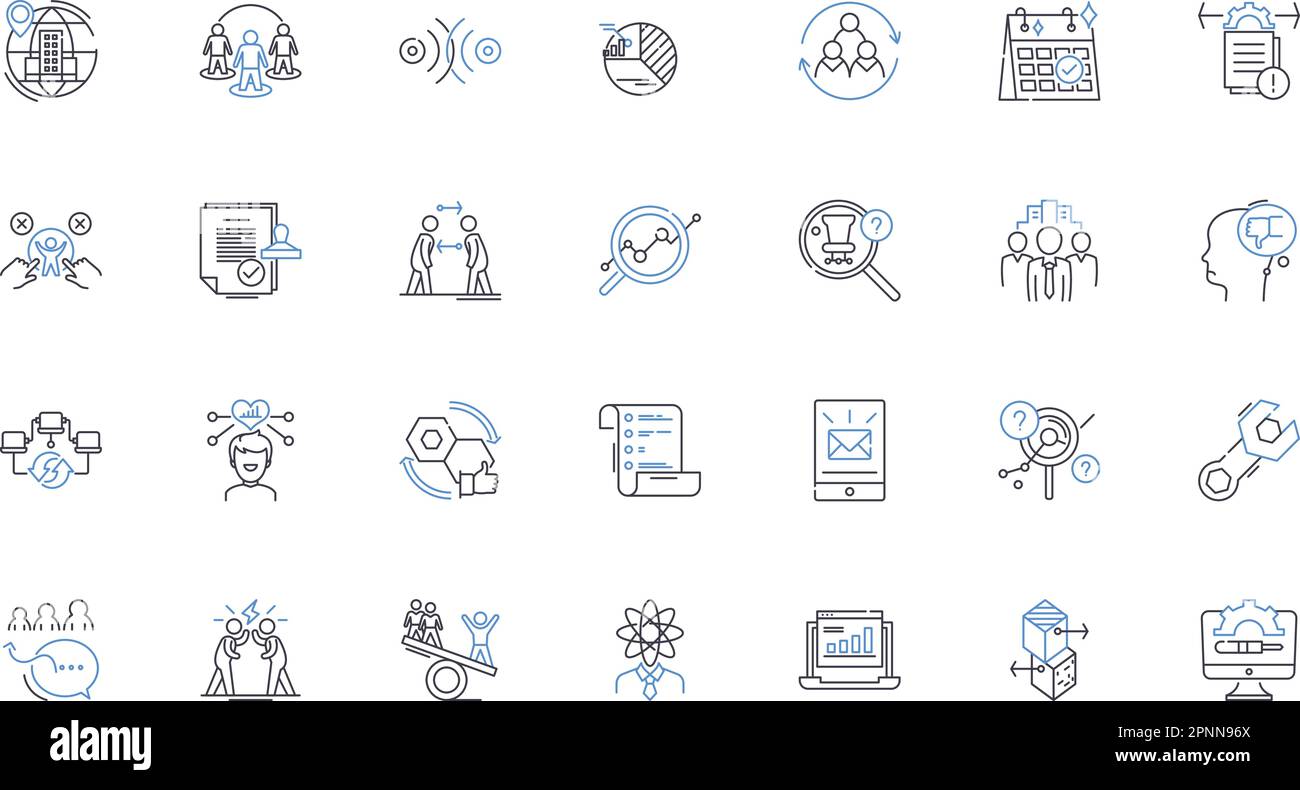 Project growth line icons collection. Expansion, Development, Progress, Advancement, Increase ...
