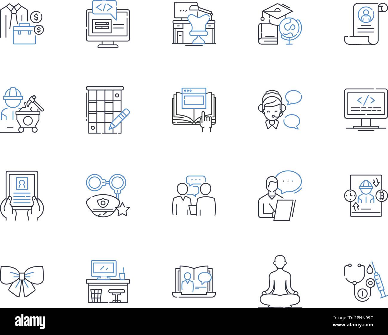 Proofreader Line Icons Collection Accuracy Revision Editing Clarity