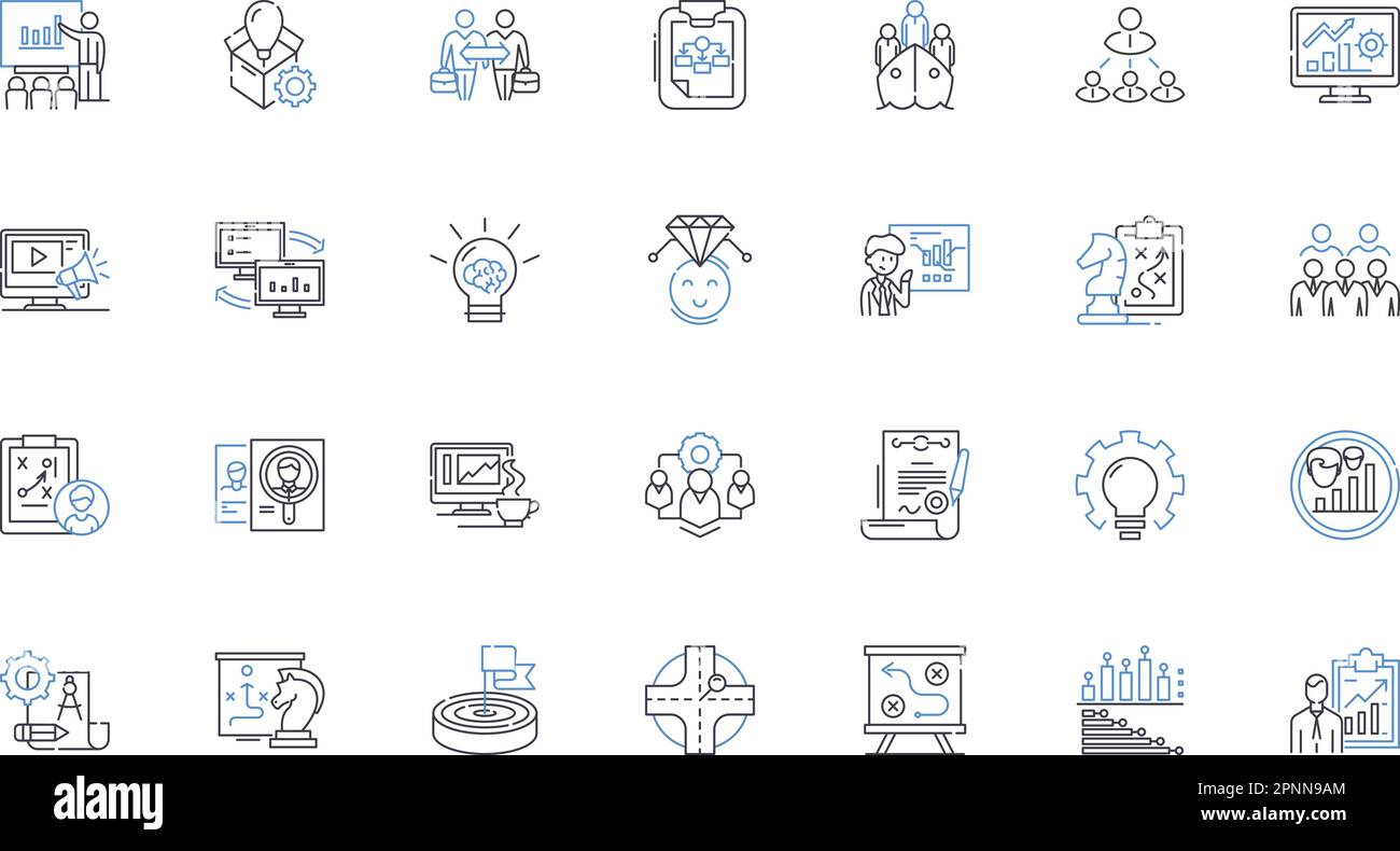 Blueprint Line Icons Collection Architecture Design Construction