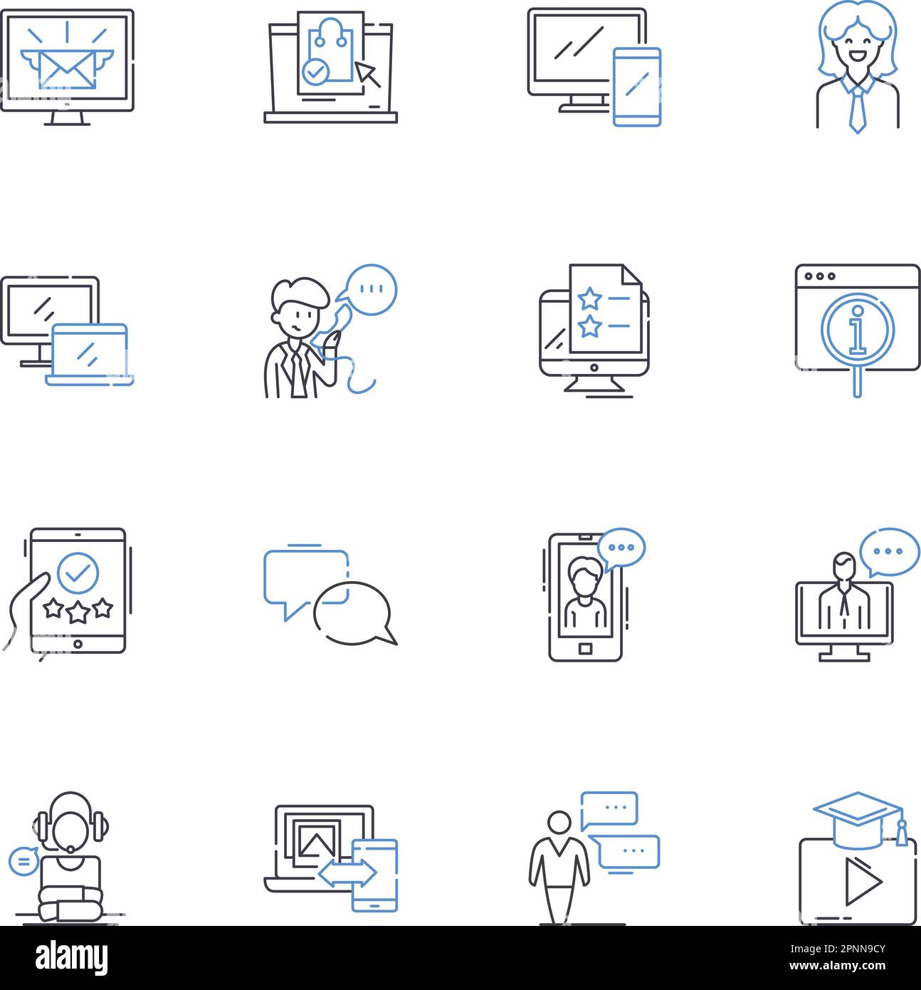 Mainstream media line icons collection. Bias, News, Politics ...