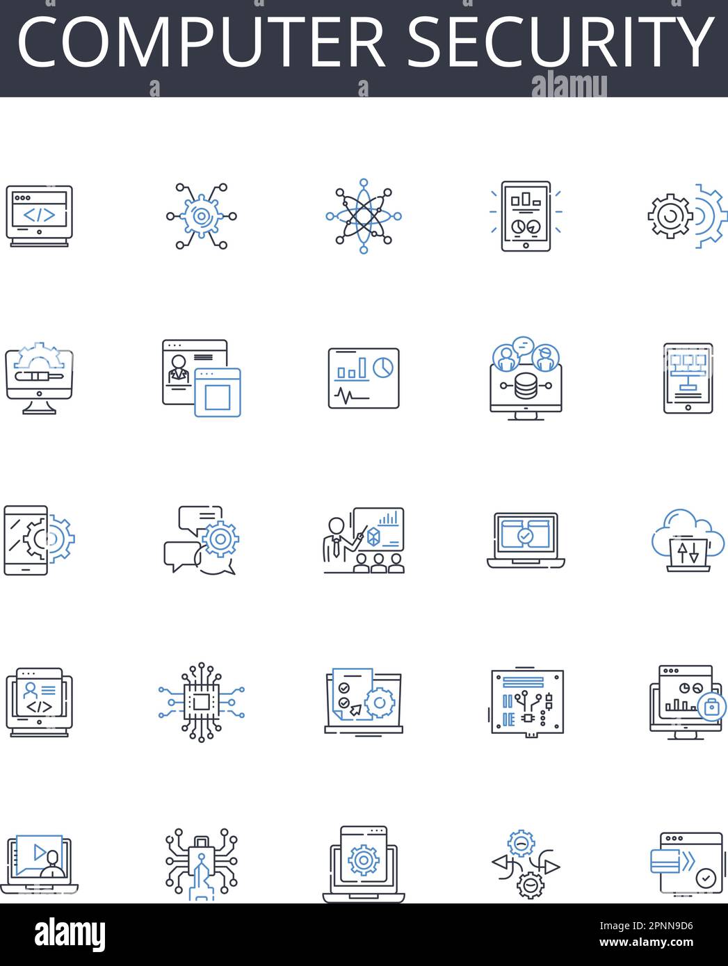 Computer security line icons collection. Data protection, Nerk safety ... Computer security line icons collection. Data protection, Nerk safety ...