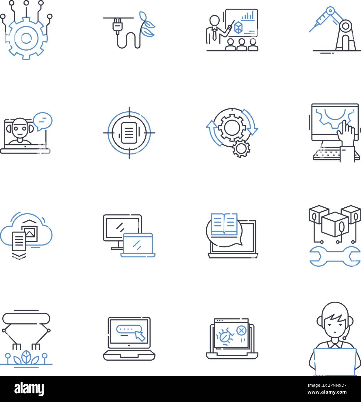 Intelligent automation line icons collection. Efficiency, Innovation ... Intelligent automation line icons collection. Efficiency, Innovation ...