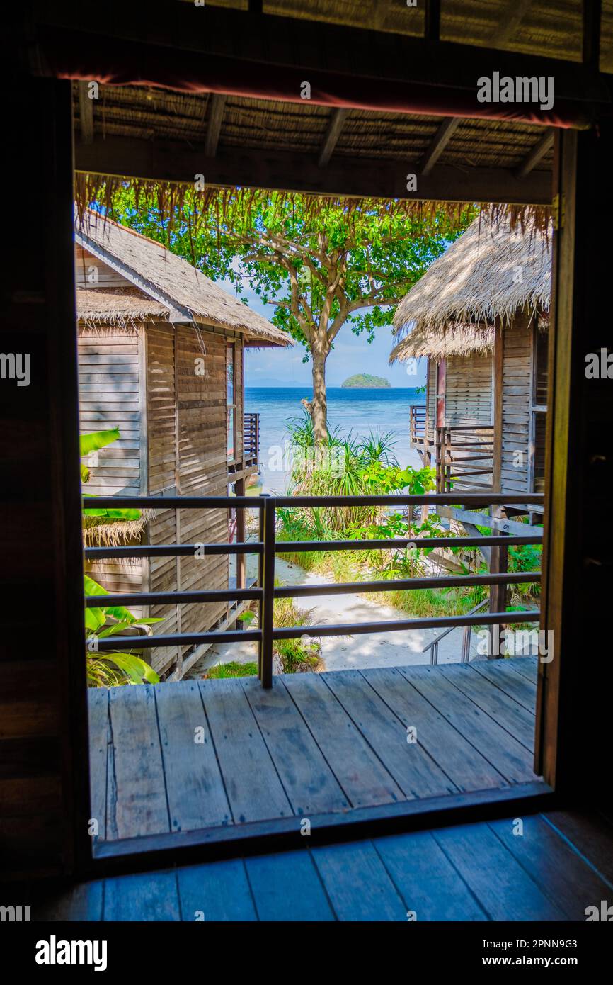 Koh Lipe Island Southern Thailand view from the window with turqouse ...