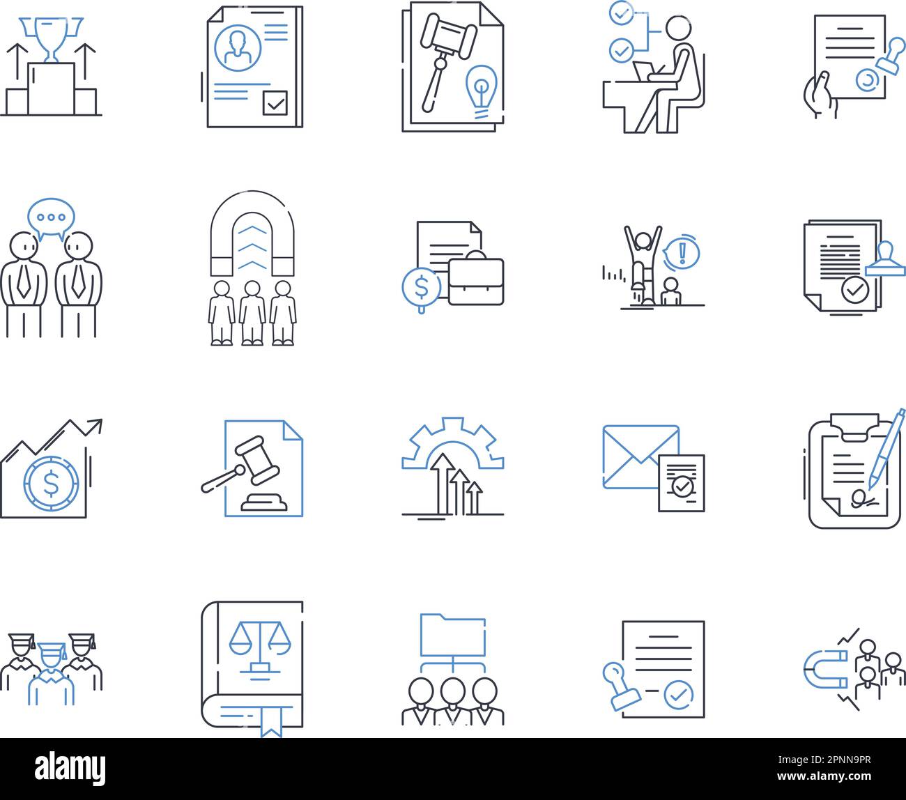 Litigator line icons collection. dvocate, Attorney, Barrister, Counsel ...